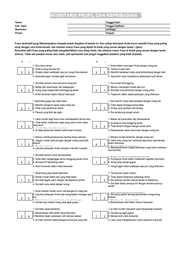 Ujian Psikometri | PDF