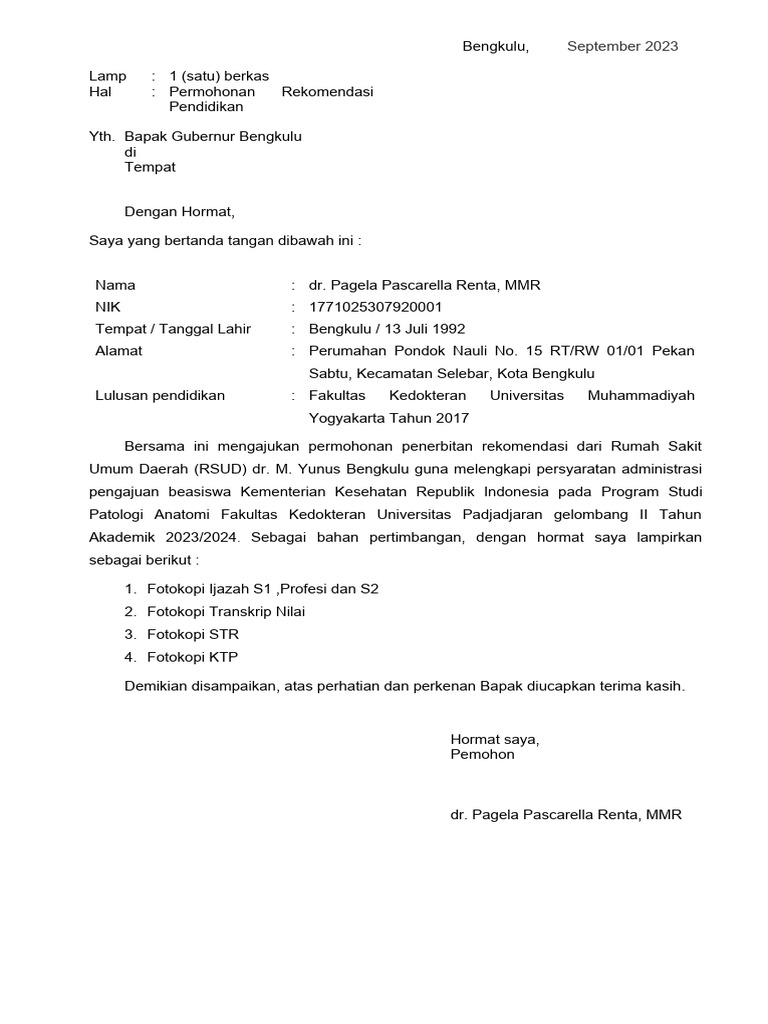 Template Surat Dinas Biasa TTD Kepala OPD | PDF