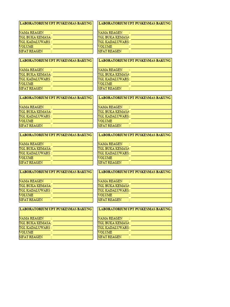 Label Reagen Laboratorium (1) | PDF