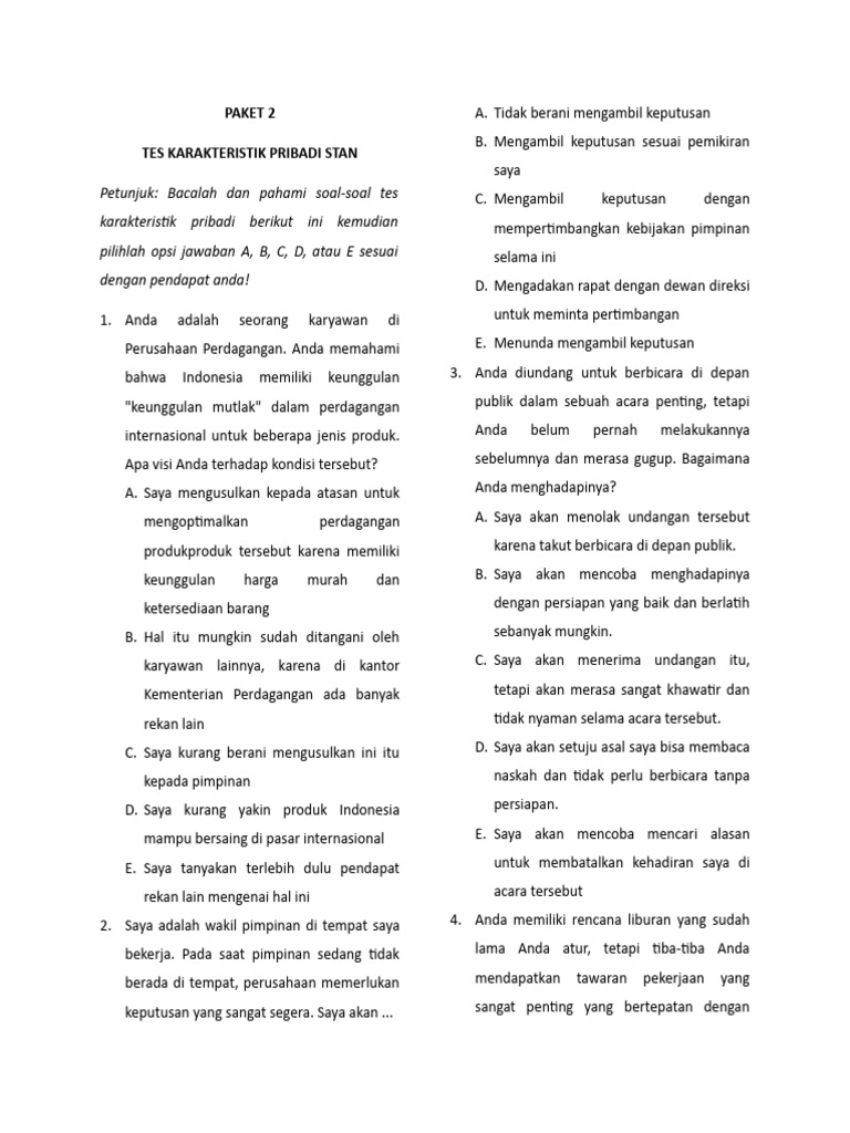 Paket 2 Soal TKP | PDF