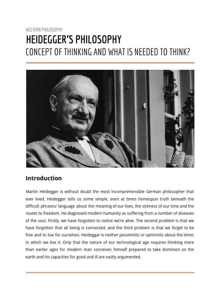 Concept of Thinking | PDF | Martin Heidegger | Thought
