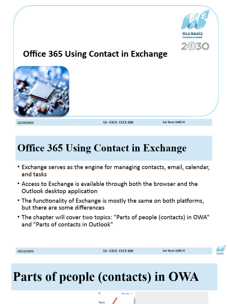 Office 365 Contacts in OWA Guide | PDF | Microsoft Outlook | Menu ...