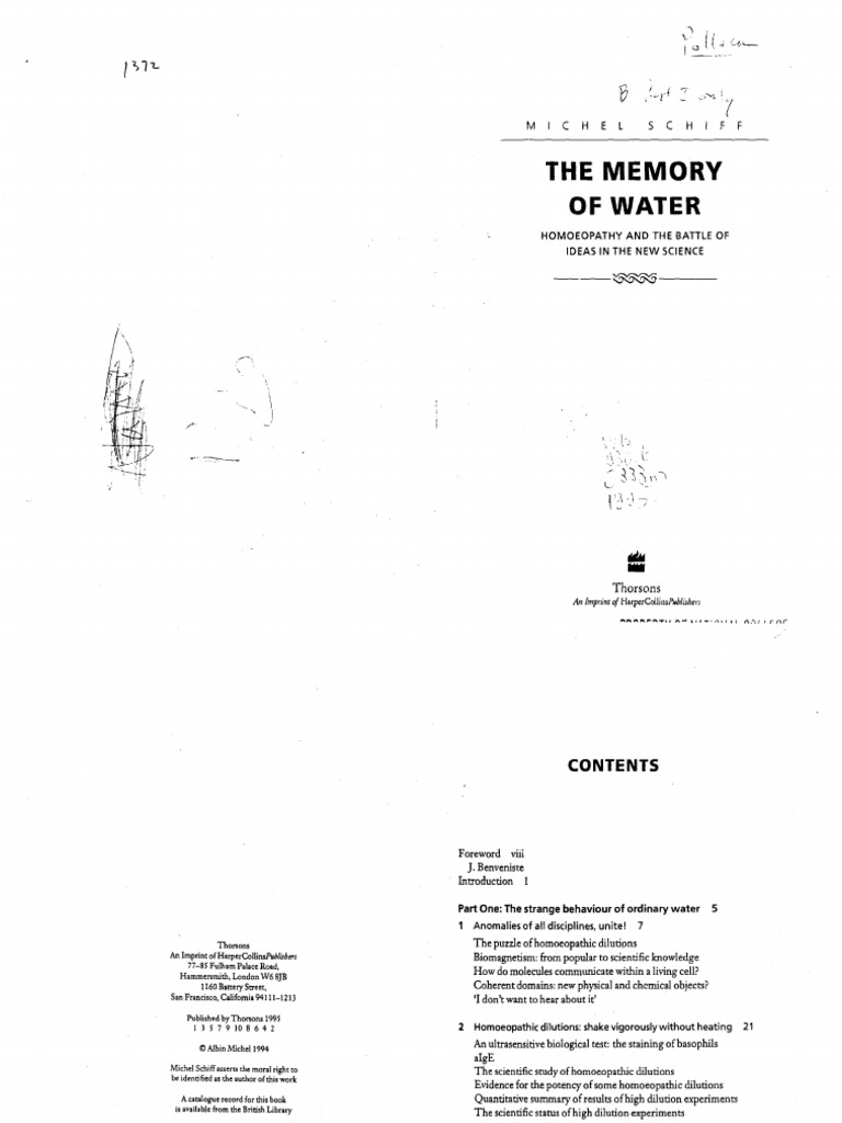 The Memory of Water - M. Schiff - Complete Book | PDF