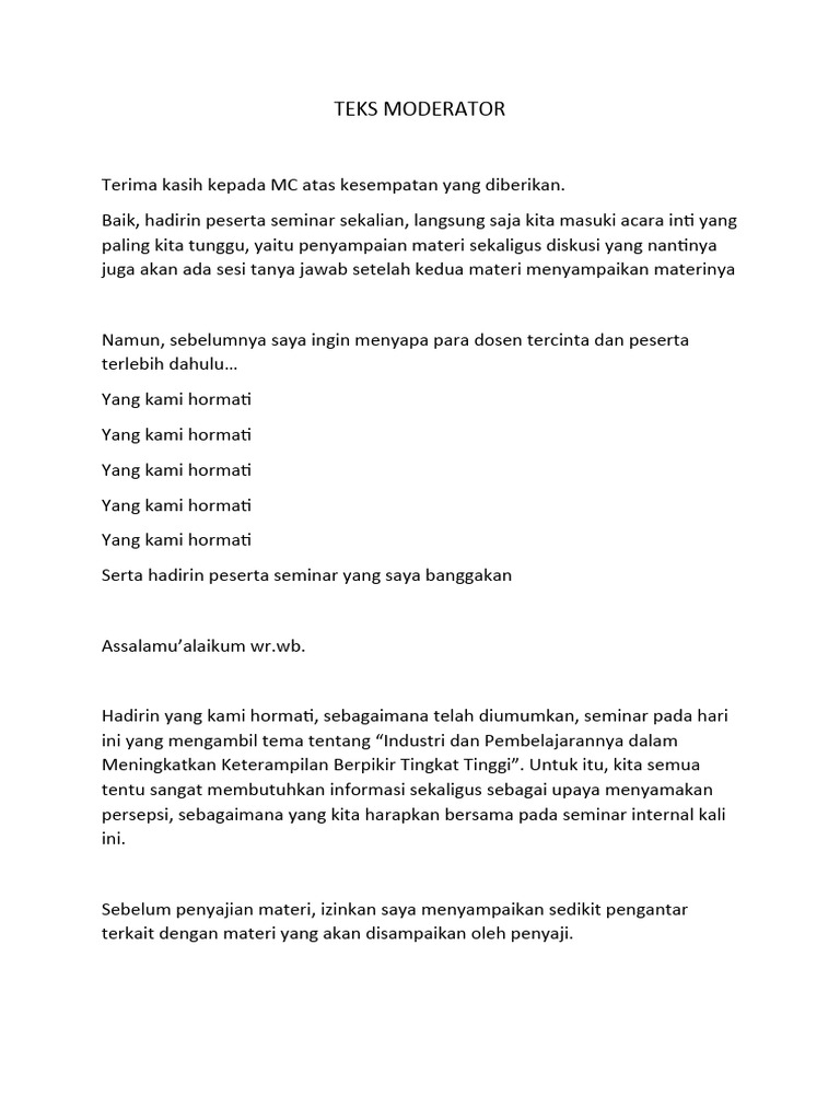 Teks Moderator | PDF