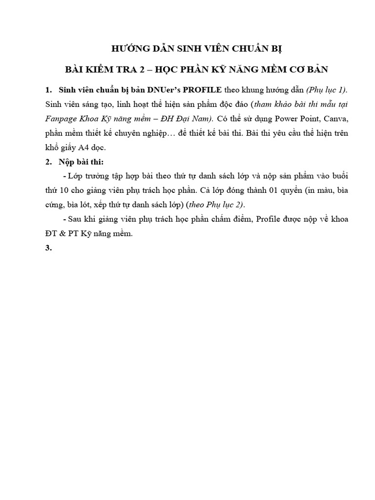 Hướng Dẫn Bài Thi KNM Cơ Bản | PDF