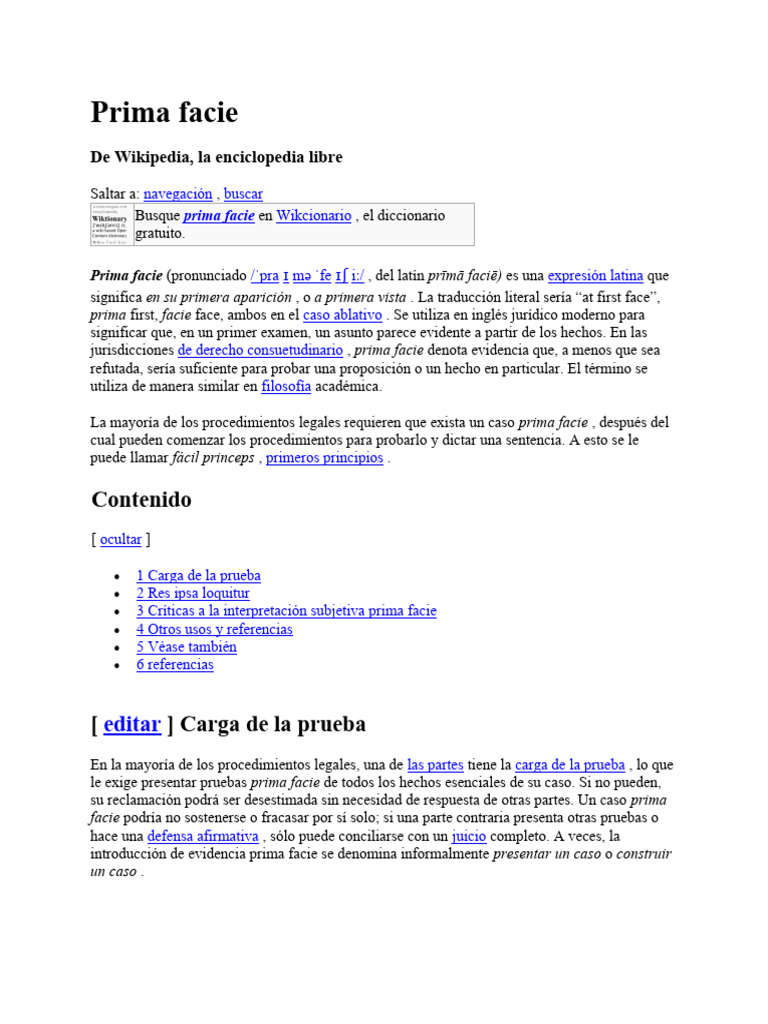 Prima Facie | PDF | Evidencia | Prima facie