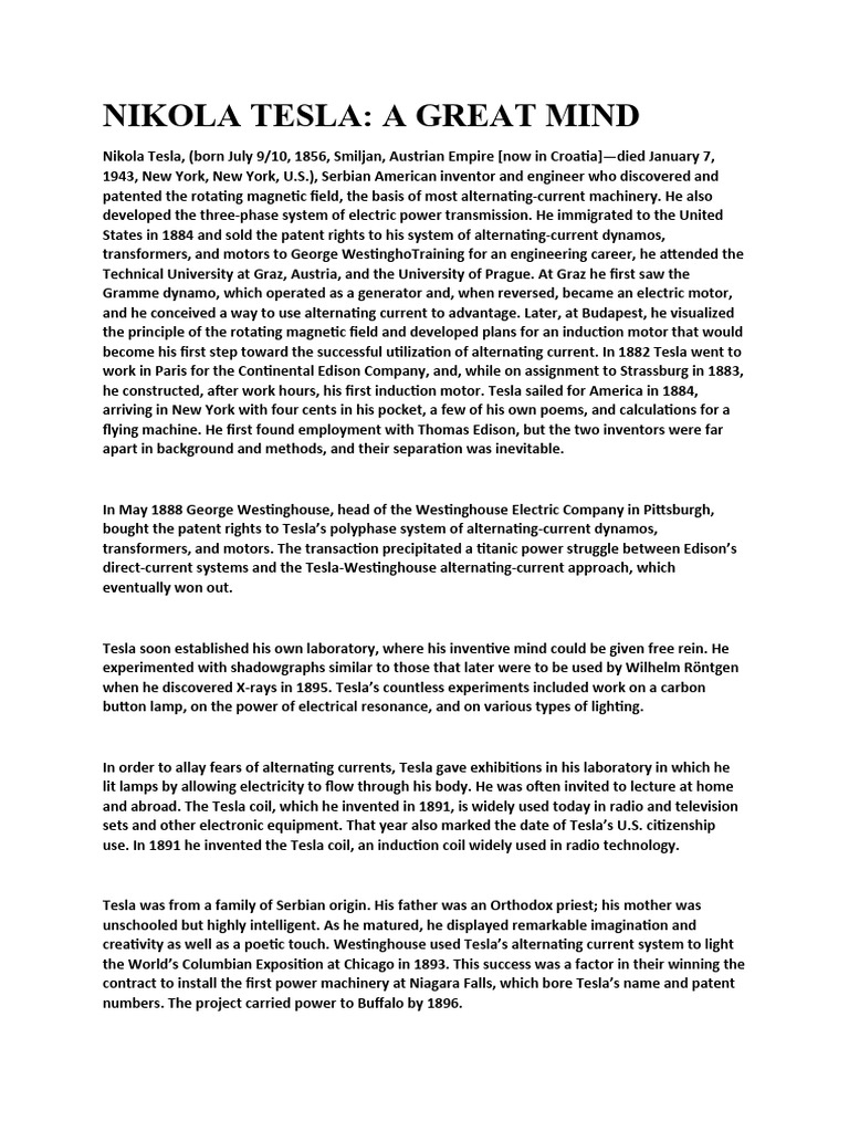 Nikola Tesla | PDF