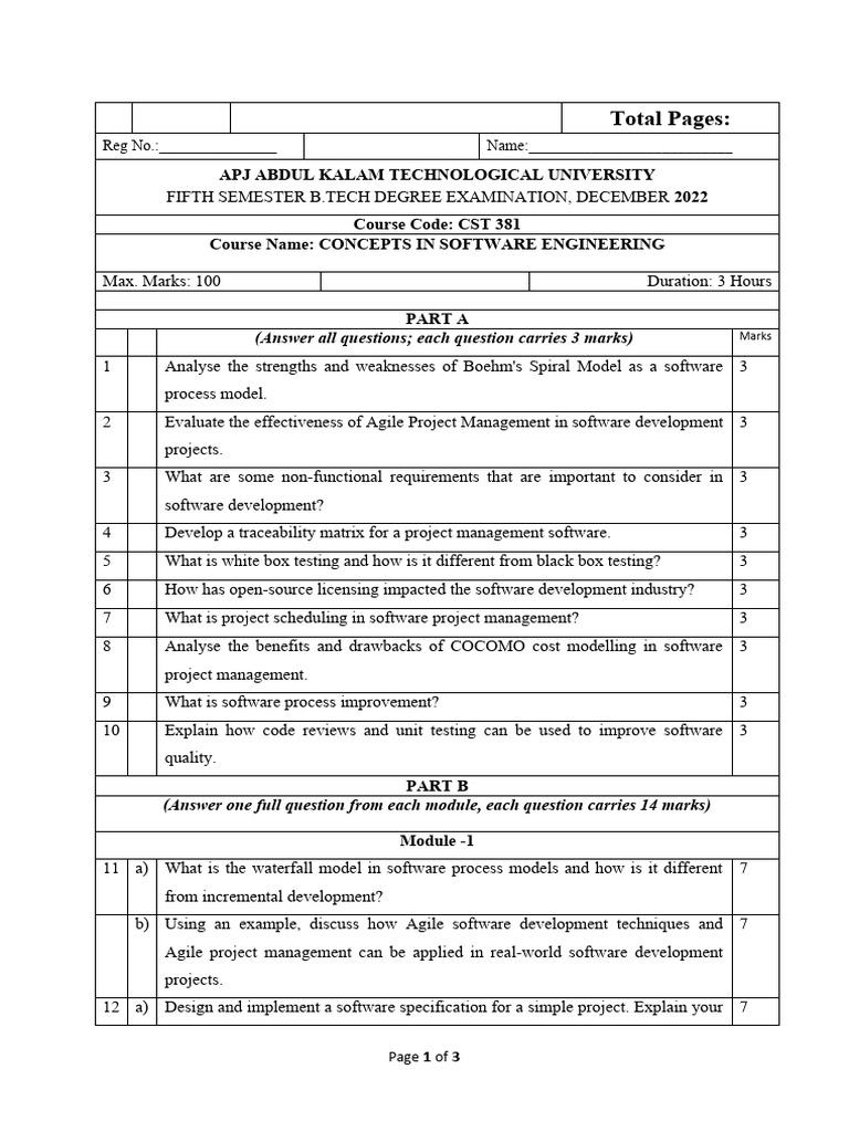 CST 381 Software Engineering Exam Guide | PDF | Technology & Engineering