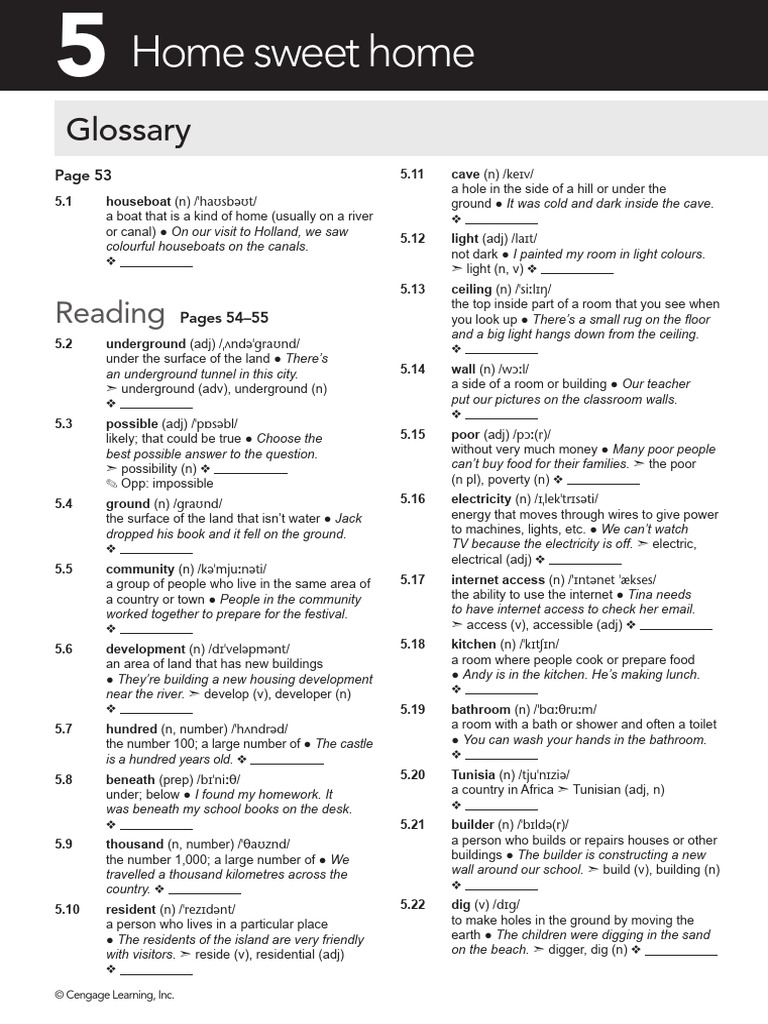 A2 Wordlist Unit 5 | PDF