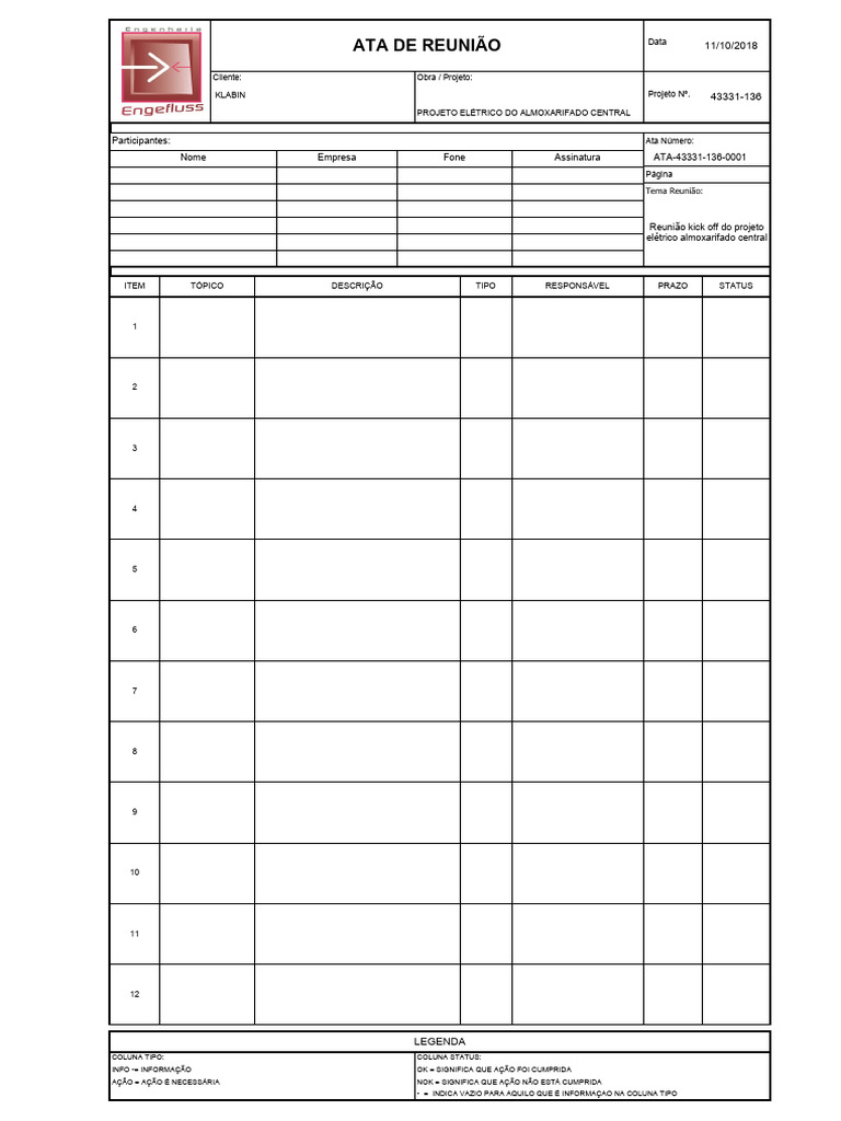 ATA 00000 XXX 0001 Template Ata Reunião | PDF