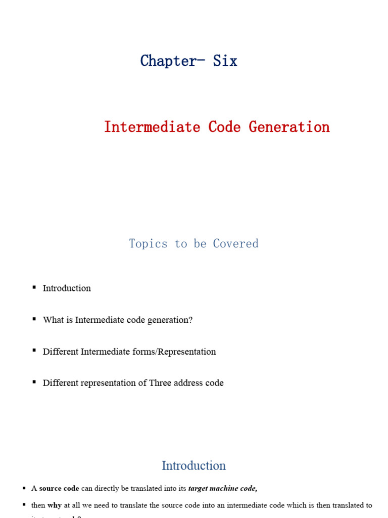 006chapter 6 - Intermediate Code Generation | PDF