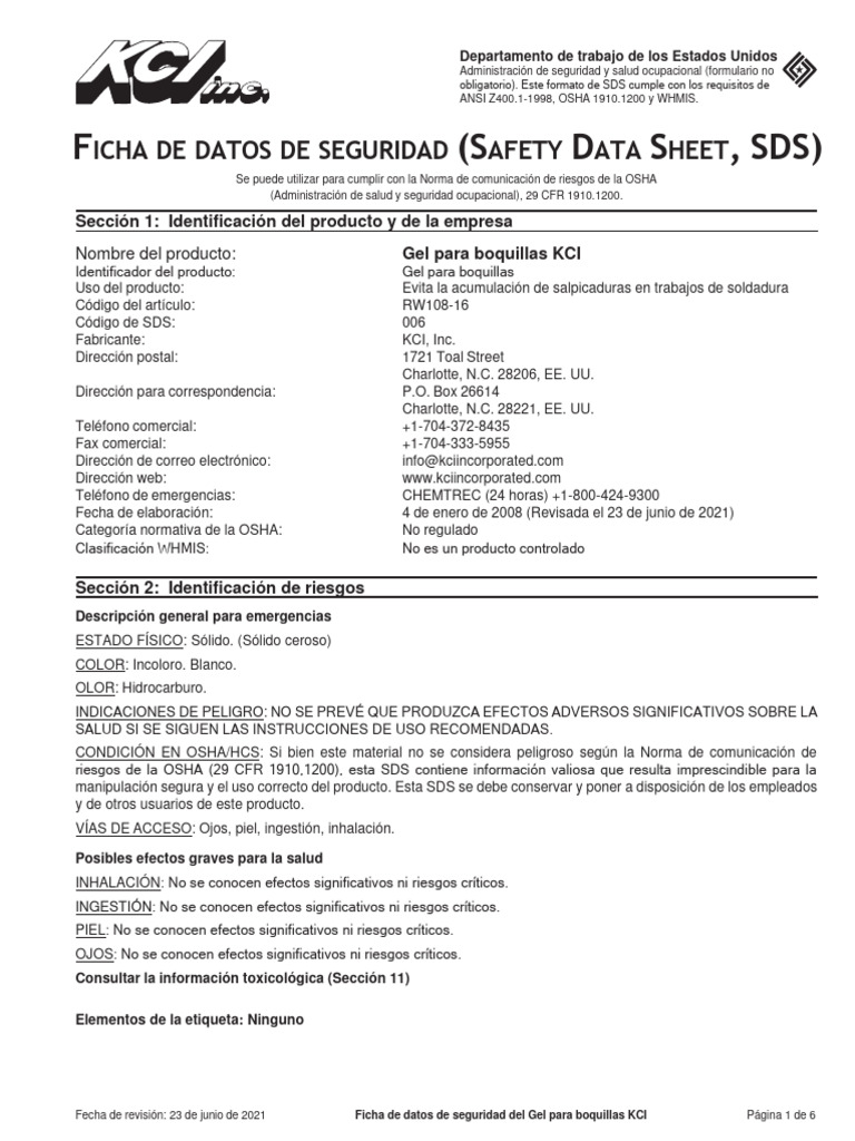 Gel Antichispa para Soldadura Weld 500 REV 2023 | PDF | Tecnología