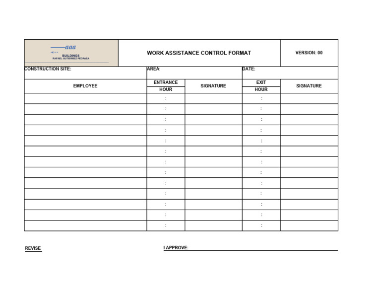 Work Attendance Control Format | PDF