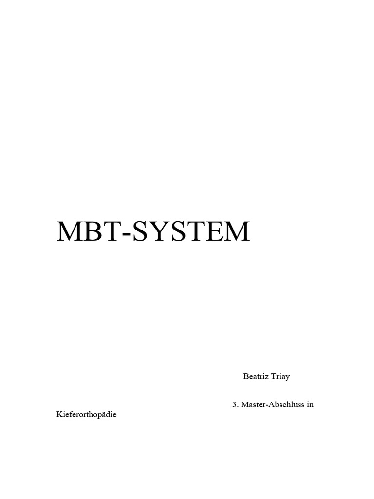 MBT-System | PDF