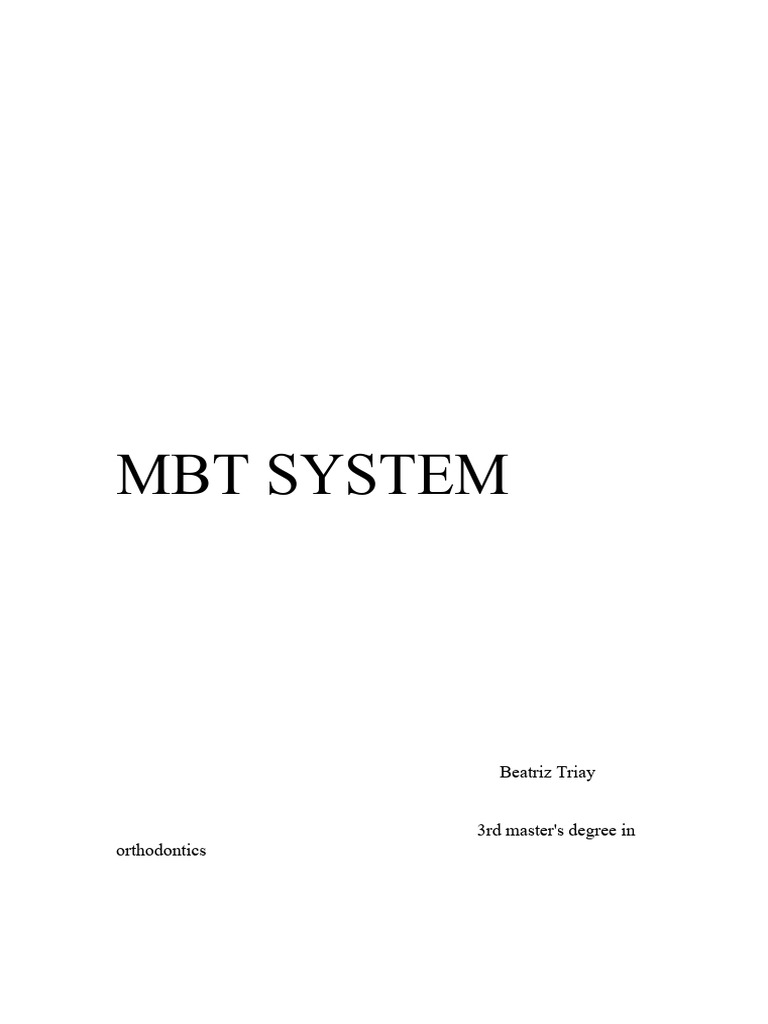 MBT System | PDF