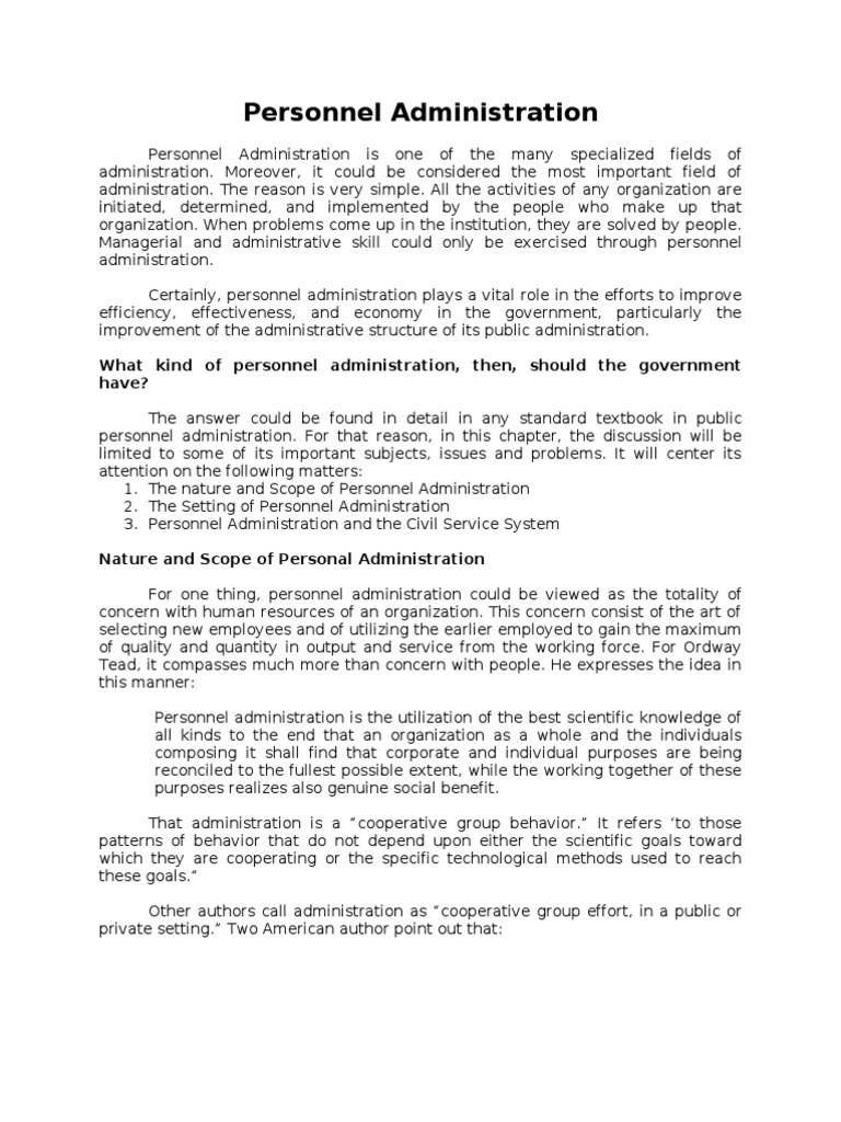 Public Personnel Administration Overview | PDF | Civil Service ...