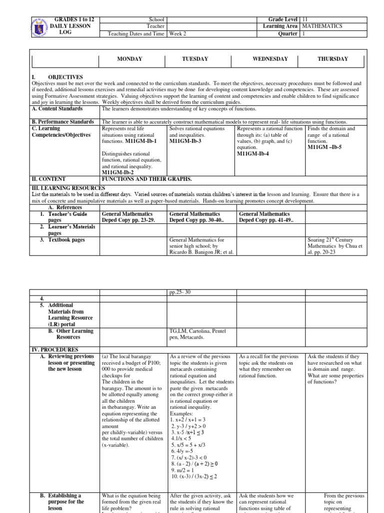 Garcia DLL Gen Math Week 2 | PDF | Function (Mathematics) | Mathematics