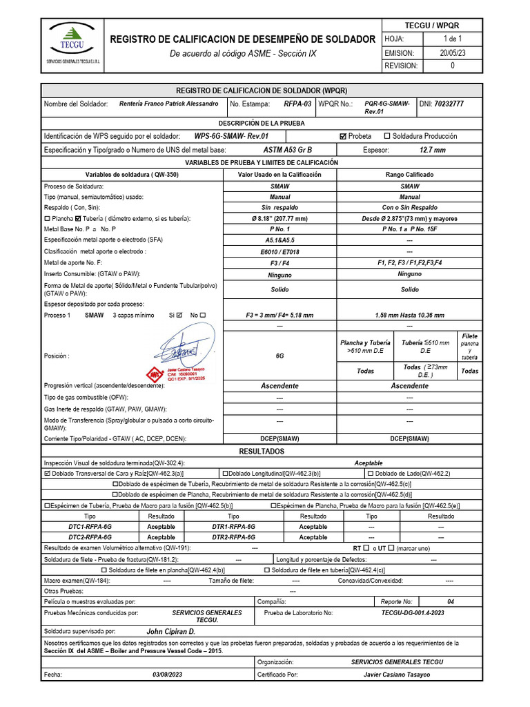 4. ASME-SMAW-RFPA-6G_1 (1) | PDF | Construcción | Soldadura