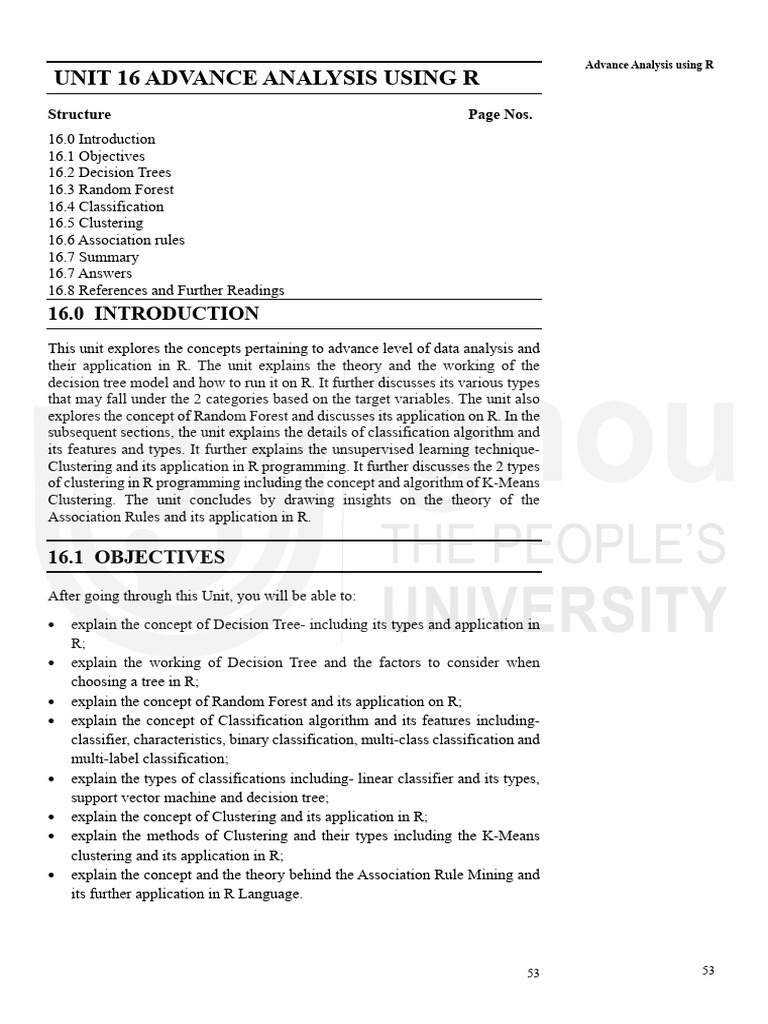 Unit-16 Advance Analysis Using R | PDF | Statistical Classification ... Unit-16 Advance Analysis Using R | PDF | Statistical Classification ...