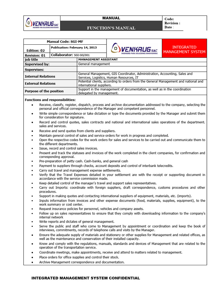 Function Manual (Template) | PDF | Invoice | Supply Chain