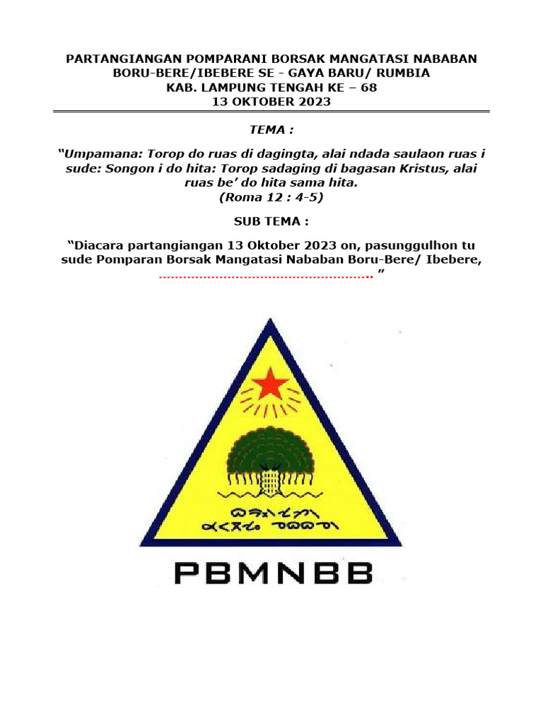 Partangiangan Nababan ke-68 Lampung | PDF