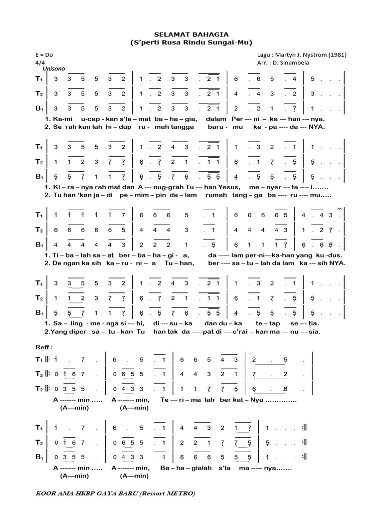 Selamat Bahagia Koor Ama | PDF