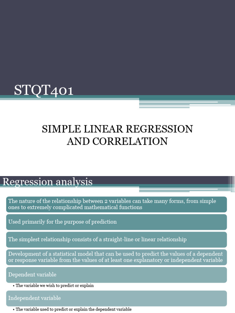Simple Linear Regression and Correlation - Class Example | PDF