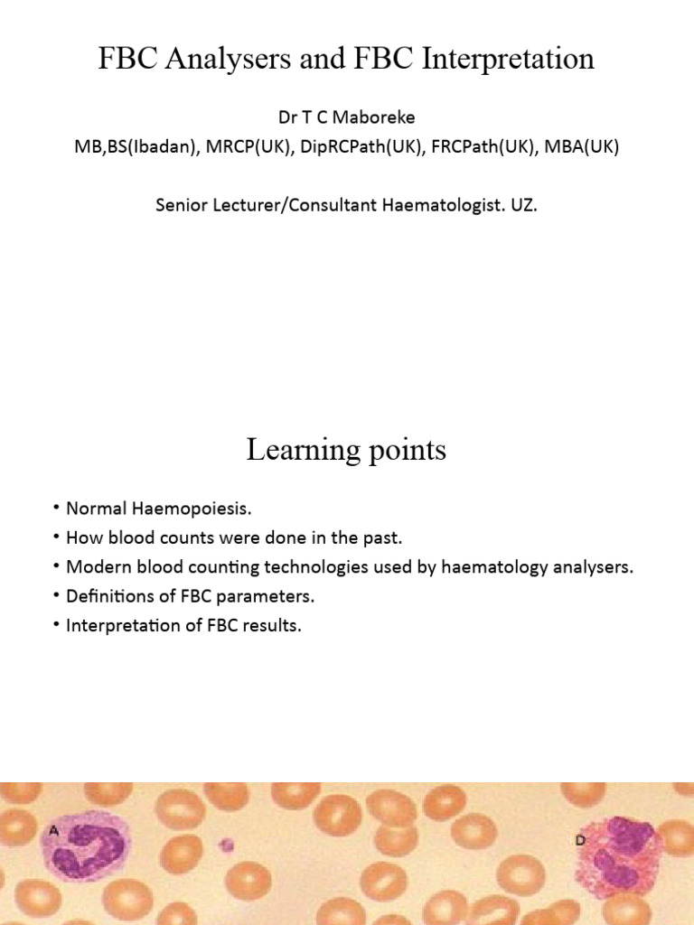 FBC Analysers and FBC Interpretation | PDF | Anemia | Leukemia