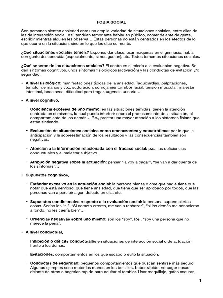 Fobias | PDF | Fobia | Ansiedad