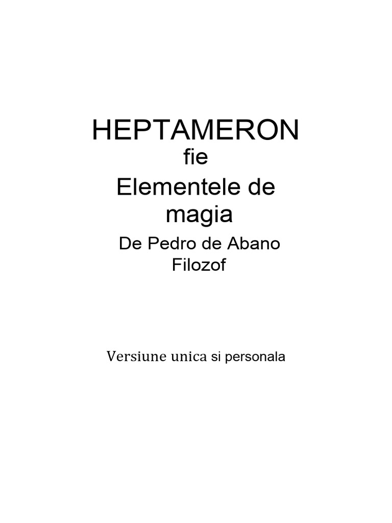 Heptameron PDF | PDF
