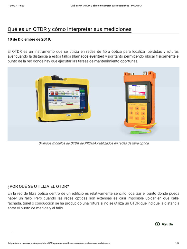 OTDR Lectura | PDF