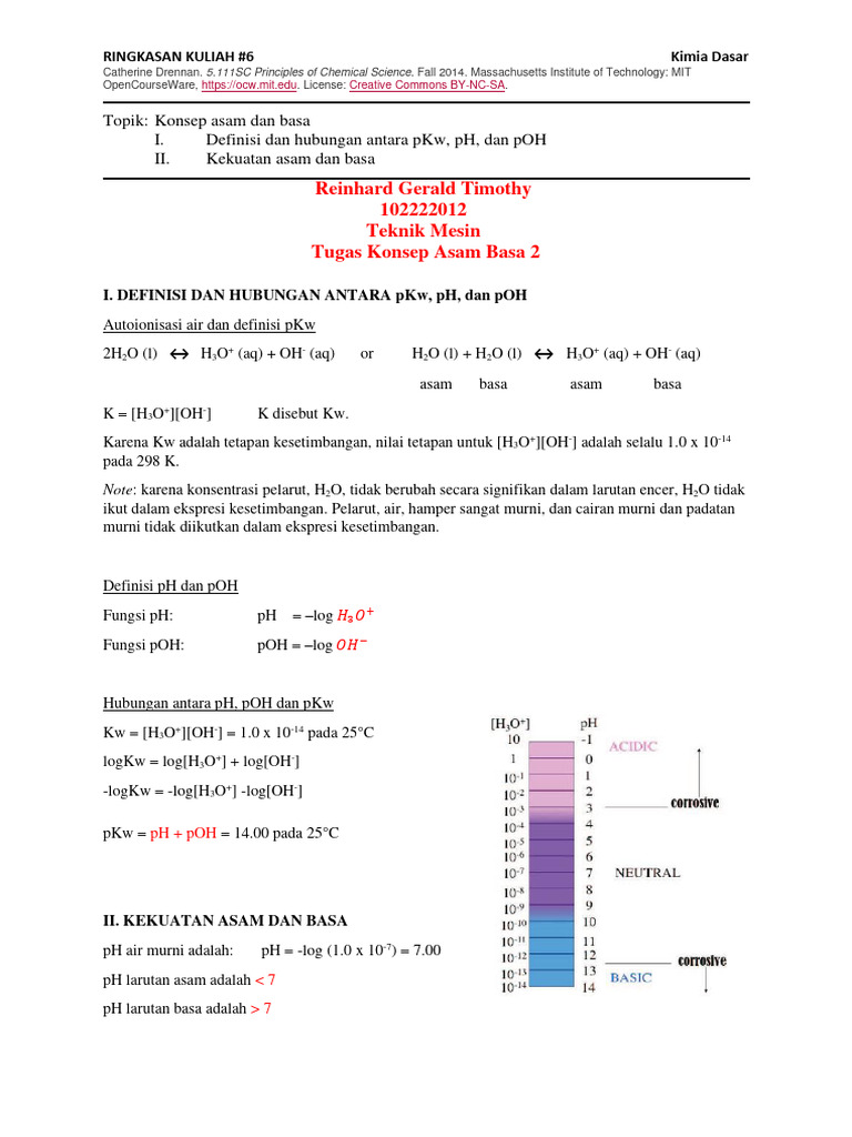 Reinhard Gerald Timothy PR Kimia Konsep Asam Basa 2 | PDF
