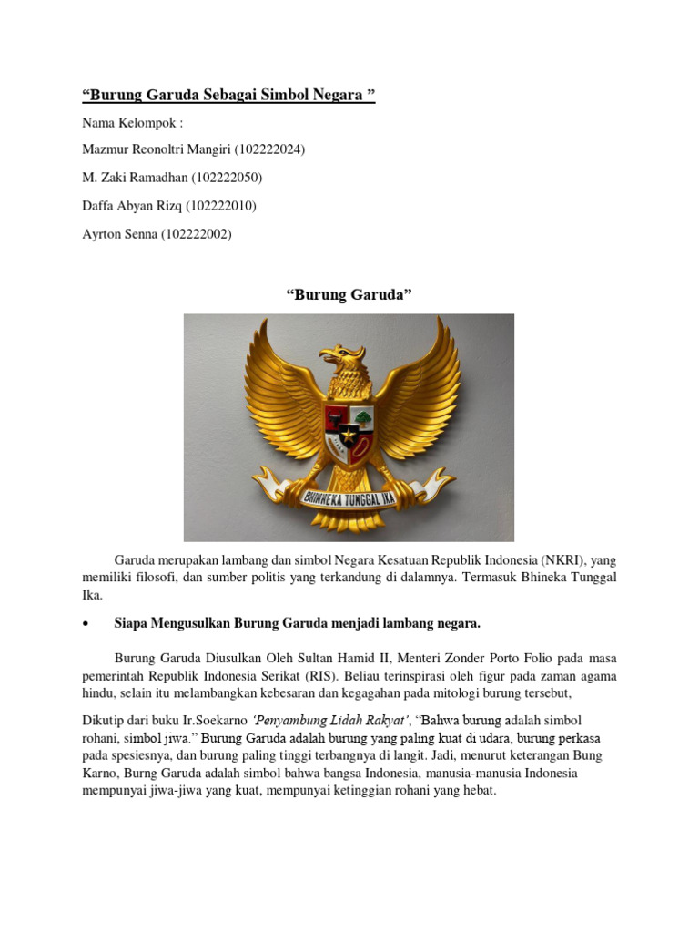 Makna Burung Garuda Sebagai Lambang Negara | PDF