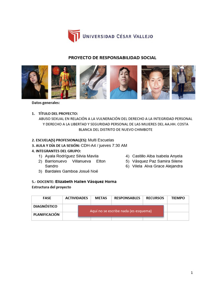 Esquema - Proyecto Promoción de DDHH - 2023-2 | PDF