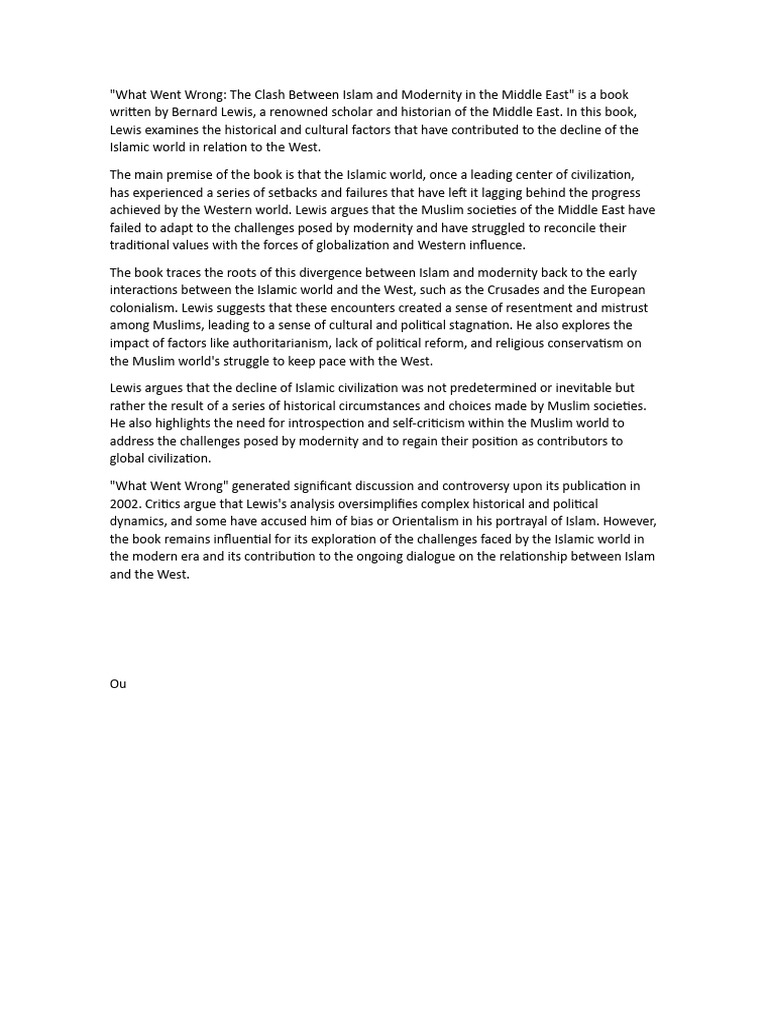 What Went Wrong Pdf Modernity Muslim World