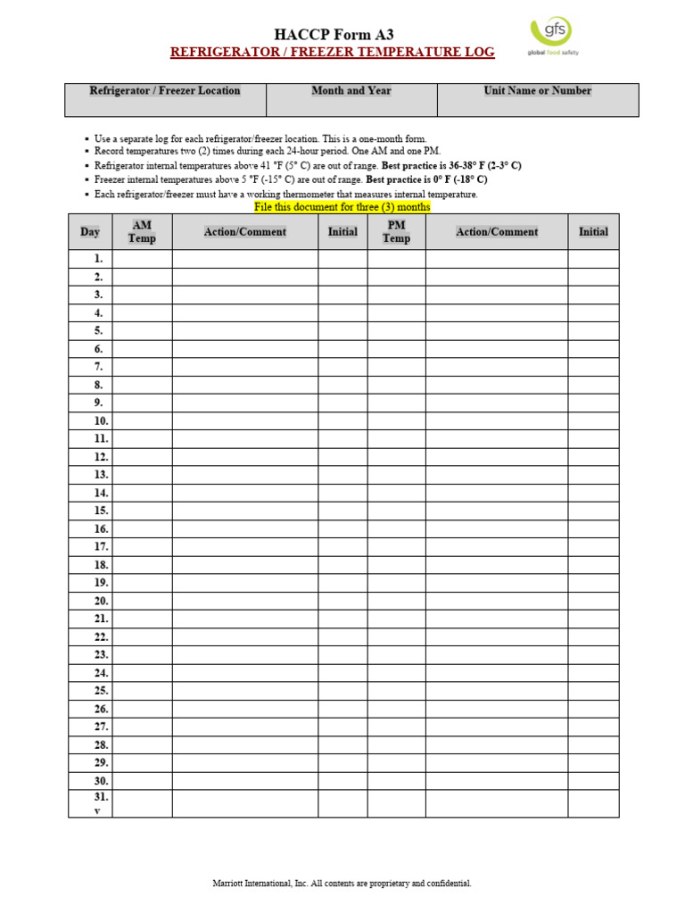 haccpforma3refrigerator | PDF