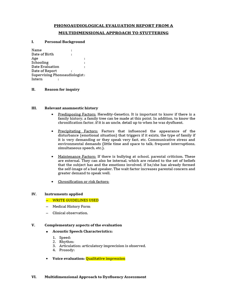 Stuttering Report Prototype | PDF