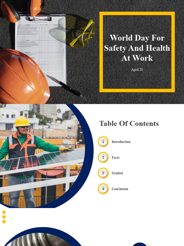 World Day for Safety and Health at Work | PDF | Occupational Safety And ...