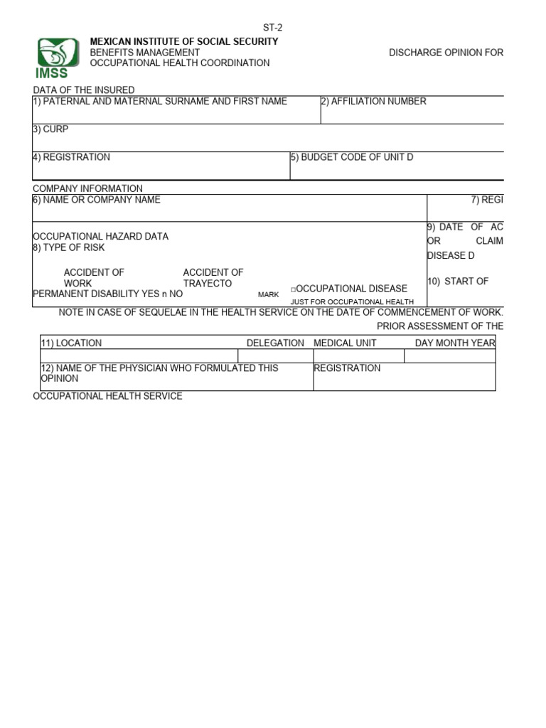 ST2 Imss | PDF | Physician | Occupational Safety And Health