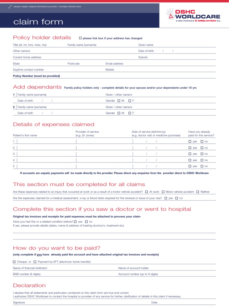 f1 Claim Form | Invoice | Health Care