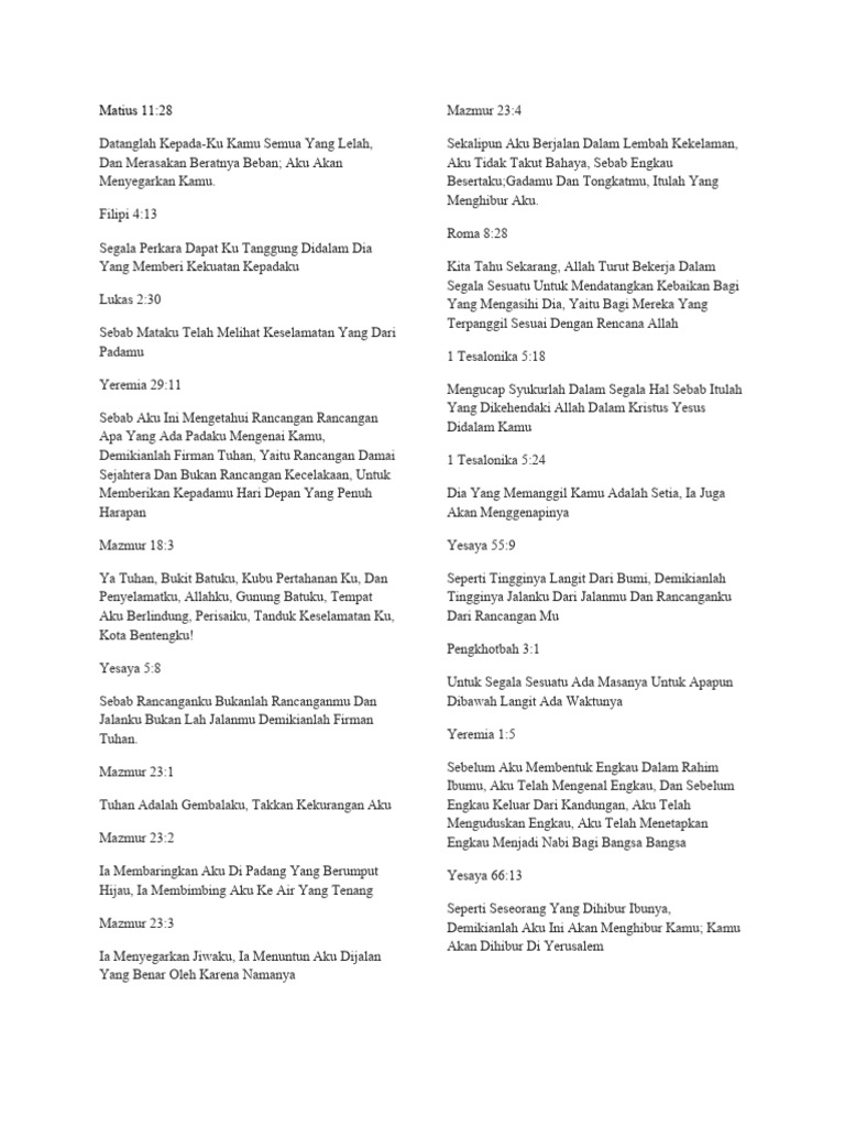 Ayat Alkitab Retreat 2023 | PDF