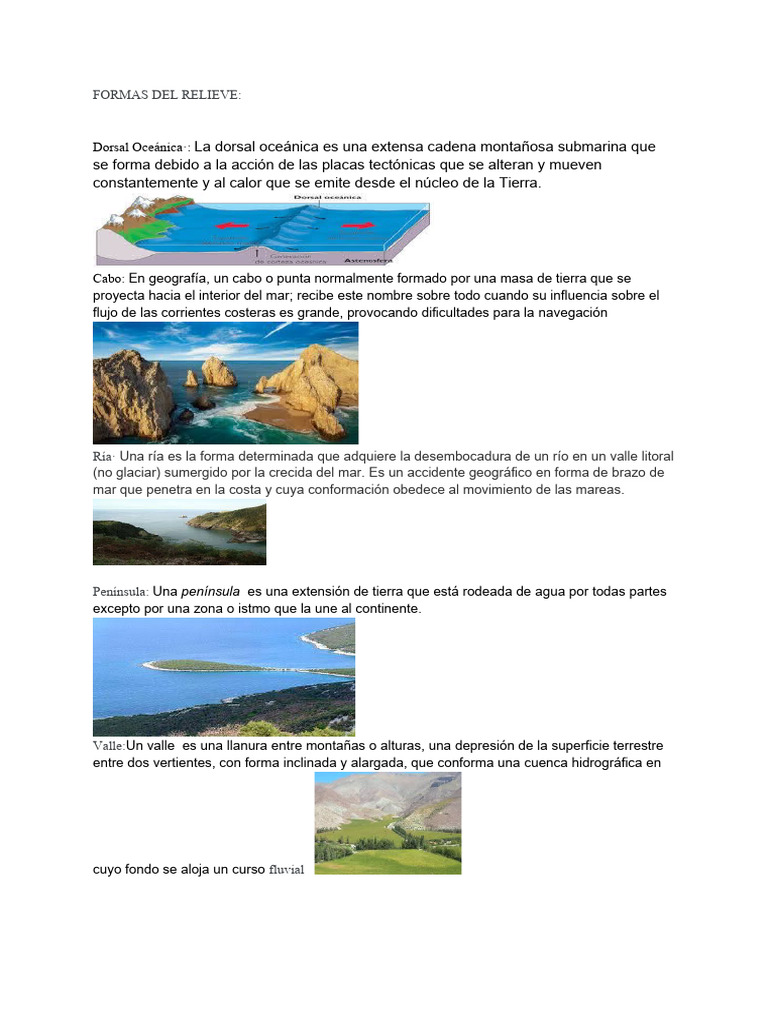 Formas Del Relieve | PDF | Isla | Terreno