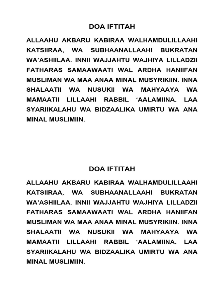 Doa Iftitah | PDF