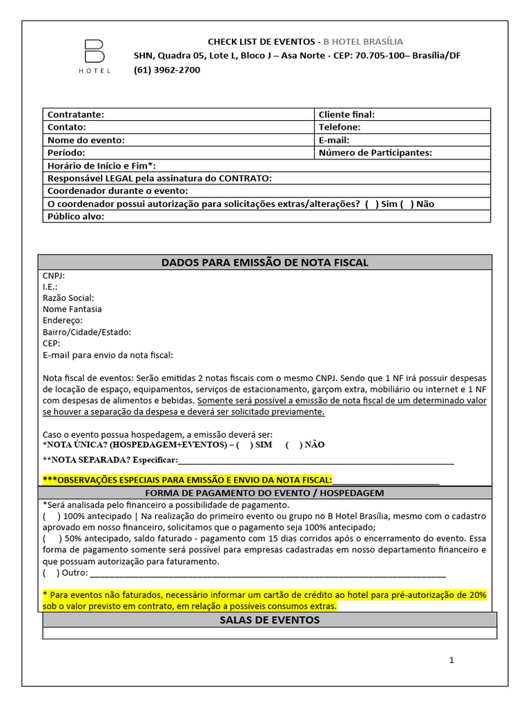 Modelo Check List | PDF | Recibo | Indústrias de serviços