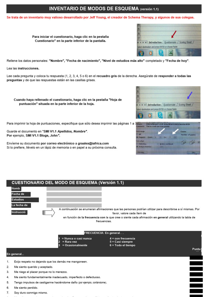Inventario de Modo de Esquema | PDF | Cuestionario