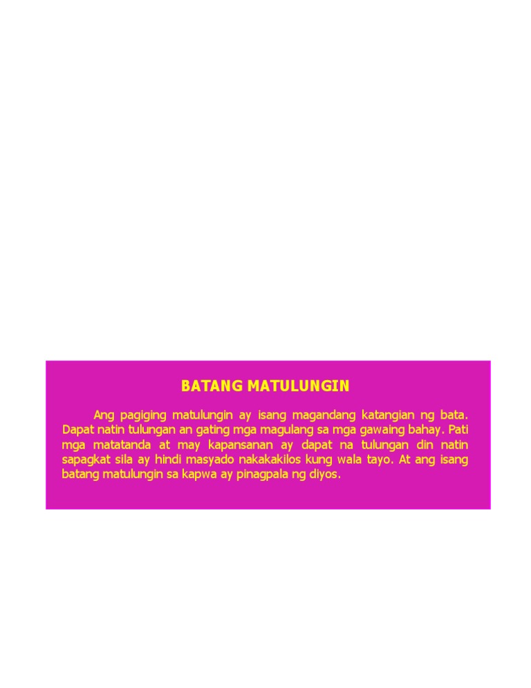 Batang Matulungin | PDF