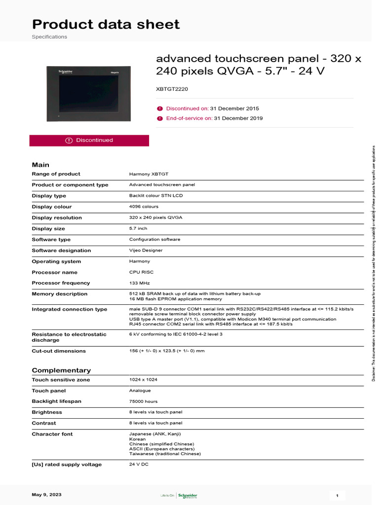 Magelis XBT GC - XBTGT2220 | PDF | Computing | Computer Hardware