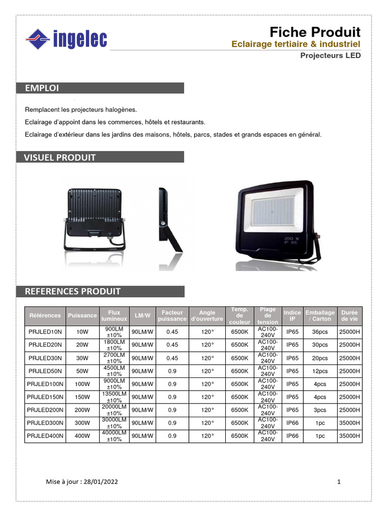 FP - INGELEC - LUMINAIRES - LED - Projecteurs HORIZON II_VF | PDF