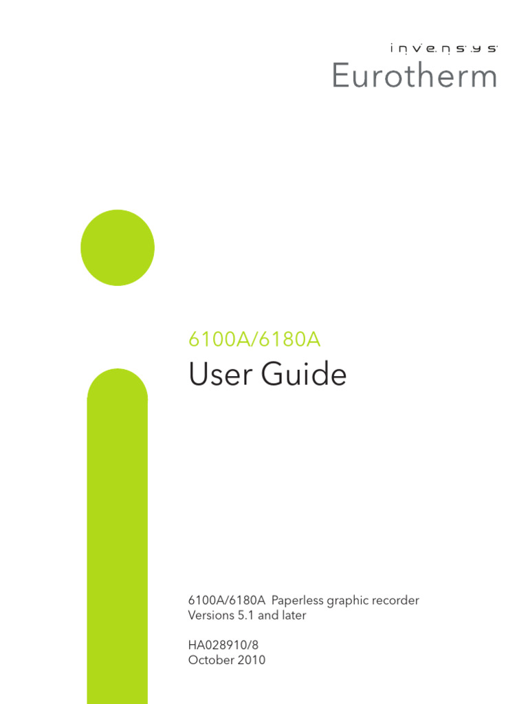User Guide: 6100A/6180A Paperless Graphic Recorder Versions 5.1 and ...