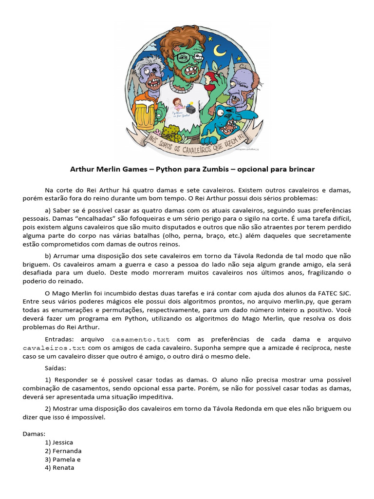 Ep Estrutura De Dados Python Para Zumbis Opcional Pdf